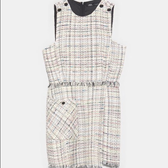 Zara | Pants & Jumpsuits | Zara Tweed Jumpsuit Wbuttons Pockets ...